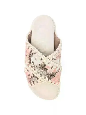 Mou Sequin-embellished Sandals - Neutrals