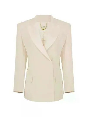 Elisabetta Franchi Double-breasted Jacket With Peak Lapels - Neutrals