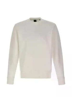 BOSS Logo Ribbed Crew-neck Sweatshirt - Neutrals