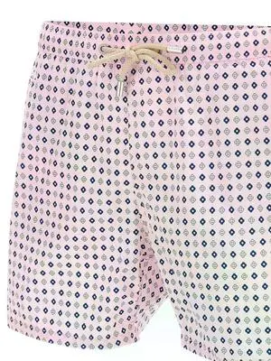 MC2 SAINT BARTH Geometric Print Swim Shorts - Pink
