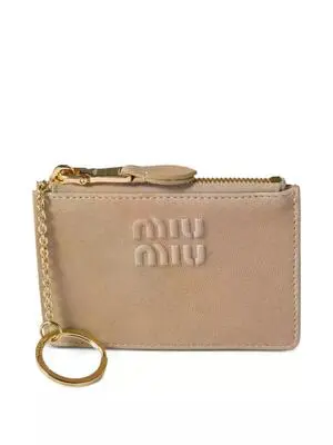 Miu Miu Nappa Leather Card Holder - Neutrals