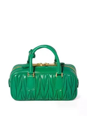 Miu Miu Arcadie Matelassé Nappa Leather Top Handle Bag - Green