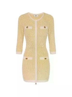 Elisabetta Franchi Bouclé Knit Mini Dress
