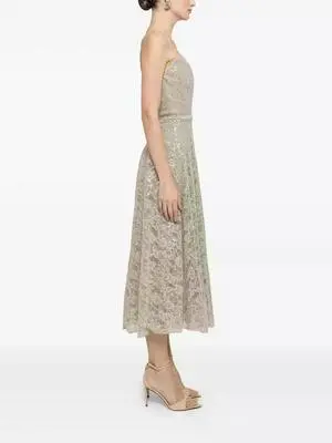 NISSA Sequin-embellished Lace Midi Dress