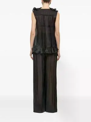 NISSA Ruffled Trousers - Black