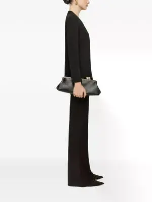 NISSA V-neck Paneled Top - Black