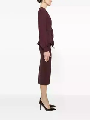 NISSA Ruffled Tie Detail Top - Purple