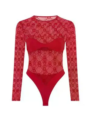 MARINE SERRE Logo-pattern Body - Red