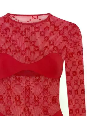 MARINE SERRE Logo-pattern Body - Red