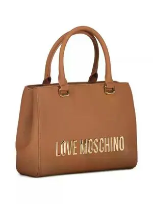 Moschino Logo Detail Tote - Neutrals