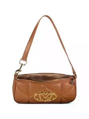 Moschino Metallic Logo Shoulder Bag - Neutrals