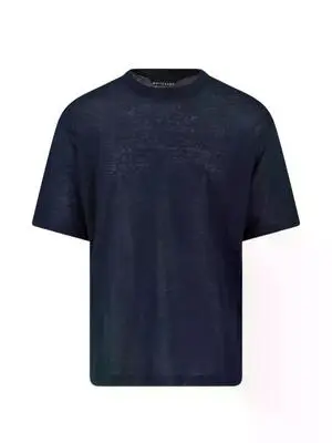 WHITE SAND Linen T-shirt - Blue
