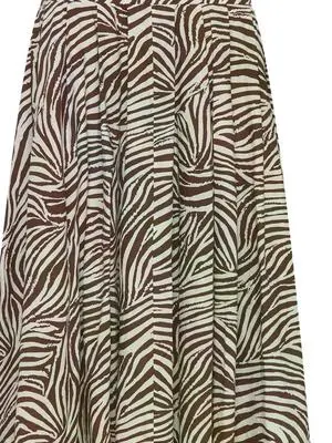 NICHOLAS Yasmin Pleated Midi Skirt - Brown