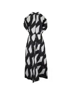 Zero + Maria Cornejo Patterned V-neck Wrap Dress - Black