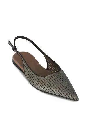 Brunello Cucinelli Slingback Perforated Ballet Flats - Gold