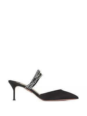 AQUAZZURA Luce Embellished-strap Heeled Mules