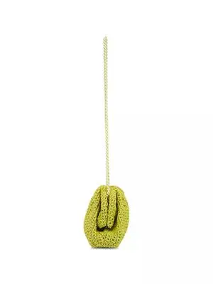 Maria La Rosa Woven Shoulder Bag With Chain Strap - Green
