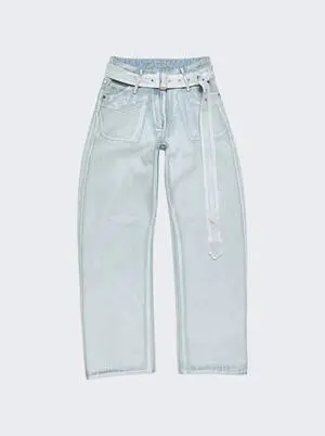 Acne Studios Denim Jeans With Belt - Blue