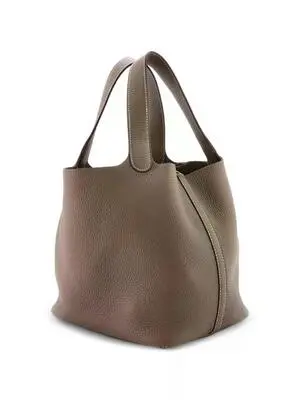 Hermès Picotin Lock Clemence Mm Bucket Bag - Grey
