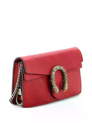 Gucci Dionysus Leather Super Mini Clutch Bag - Red