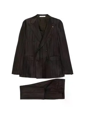 Tagliatore Pinstripe Double-breasted Suit - Brown