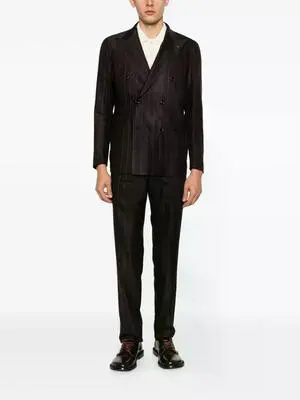 Tagliatore Pinstripe Double-breasted Suit - Brown