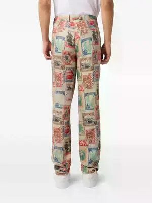 BILLIONAIRE Printed Linen Trousers