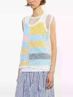 Comme Des Garçons Openwork Top - White