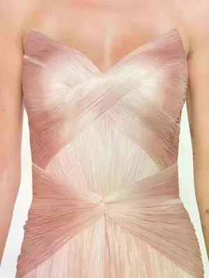 IRIS SERBAN Mikael Feather-trim Maxi Dress - Pink