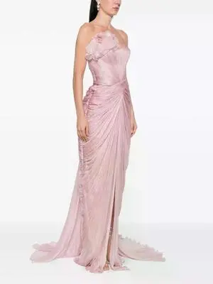 IRIS SERBAN Suriel Ruched Maxi Dress