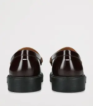 MAISON MARGIELA Leather Décortiqué Loafers - Brown