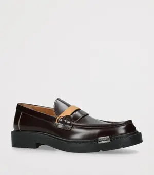 MAISON MARGIELA Leather Décortiqué Loafers - Brown