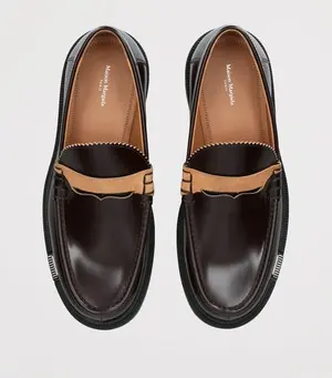 MAISON MARGIELA Leather Décortiqué Loafers - Brown