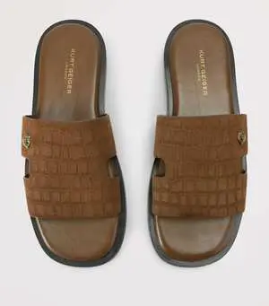 Kurt Geiger Suede Bond Slides - Beige