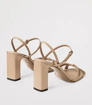 JIMMY CHOO Elsy 85 Leather Heeled Sandals - Neutral