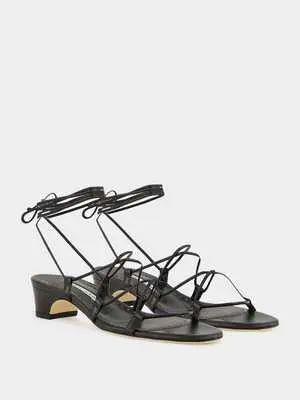 Manolo Blahnik Dellasan Nappa Leather Sandals