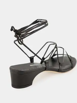 Manolo Blahnik Dellasan Nappa Leather Sandals