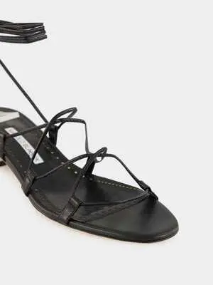 Manolo Blahnik Dellasan Nappa Leather Sandals