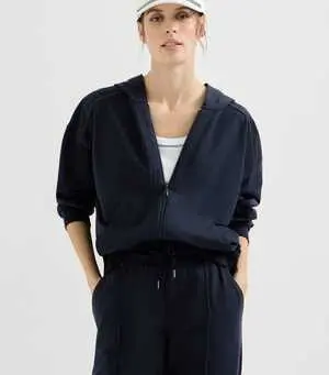 Brunello Cucinelli Stretch-cotton Hoodie - Blue