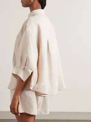 DEIJI STUDIOS Linen Shirt And Shorts Set - Neutrals
