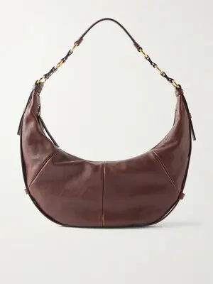 Saint Laurent Saharienne Leather Shoulder Bag - Brown