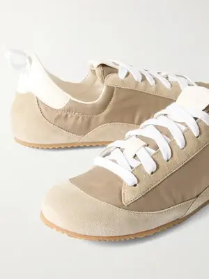 JAMIE HALLER Sacchetto Leather And Suede-trimmed Sneakers - Brown
