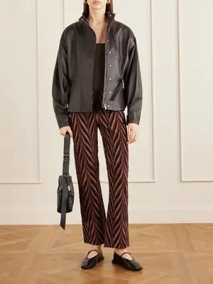 Proenza Schouler Amelia Jacquard-knit Flared Pants - Purple