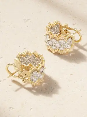 Buccellati Rombi 18-karat Yellow And White Diamond Earrings