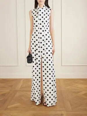 Sasuphi Polka-dot Silk Crepe De Chine Maxi Dress