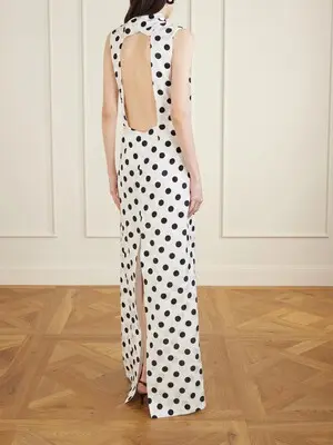 Sasuphi Polka-dot Silk Crepe De Chine Maxi Dress
