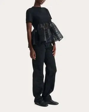 Cecilie Bahnsen David Jersey Liquid Myrtia Peplum T-shirt