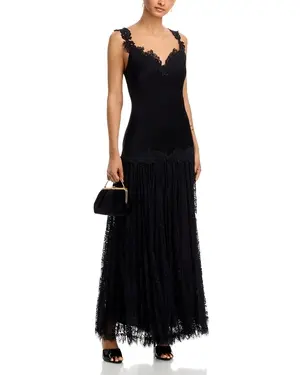 Kobi Halperin Lace Trimmed Maxi Dress