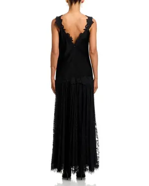 Kobi Halperin Lace Trimmed Maxi Dress