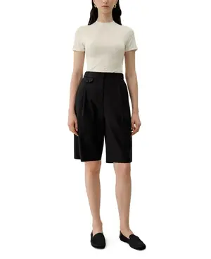 Lilysilk Wool Silk Bermuda Shorts - Black